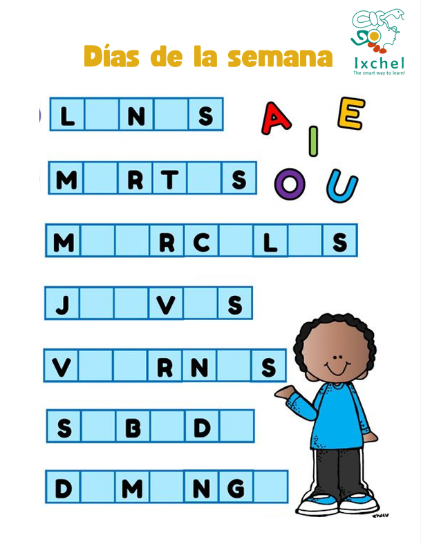 Days of the week P-1-K-091 - spanish lessons online