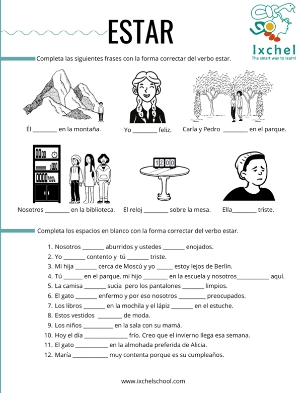 Verb to be (estar) P-1-K-170 - spanish lessons online