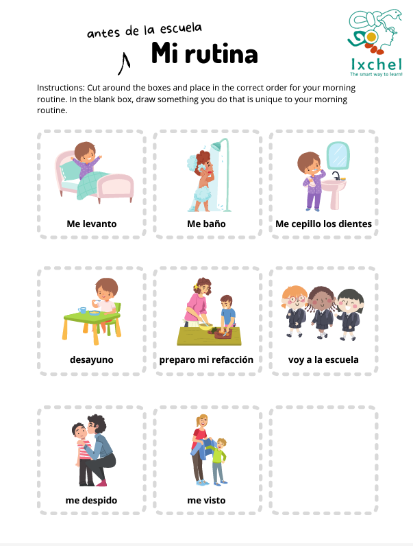 Daily routines P-1-K-164 - spanish lessons online
