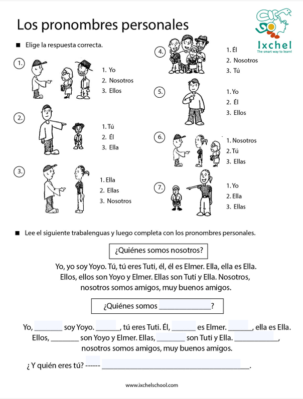 Personal Pronouns P-1-K-026 - spanish lessons online