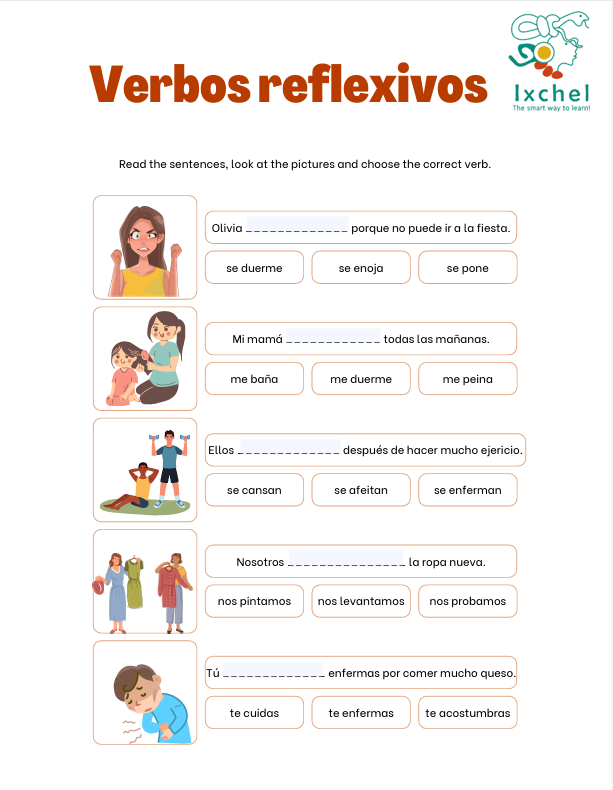 Reflexive verbs P-1-K-211 - spanish lessons online