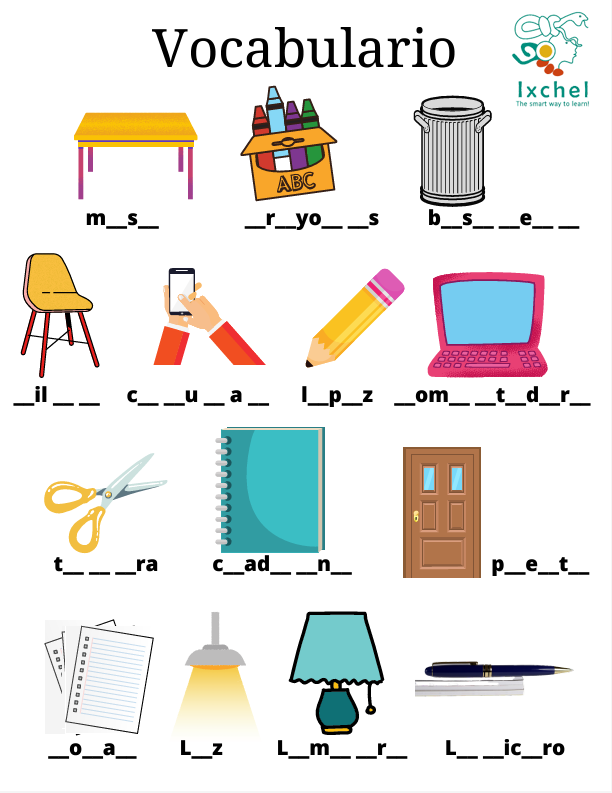 Vocabulary P-1-K-208 - spanish lessons online